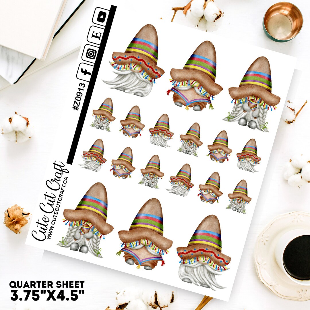 Gnome Planner Sticker Fiesta Gnomes - Etsy