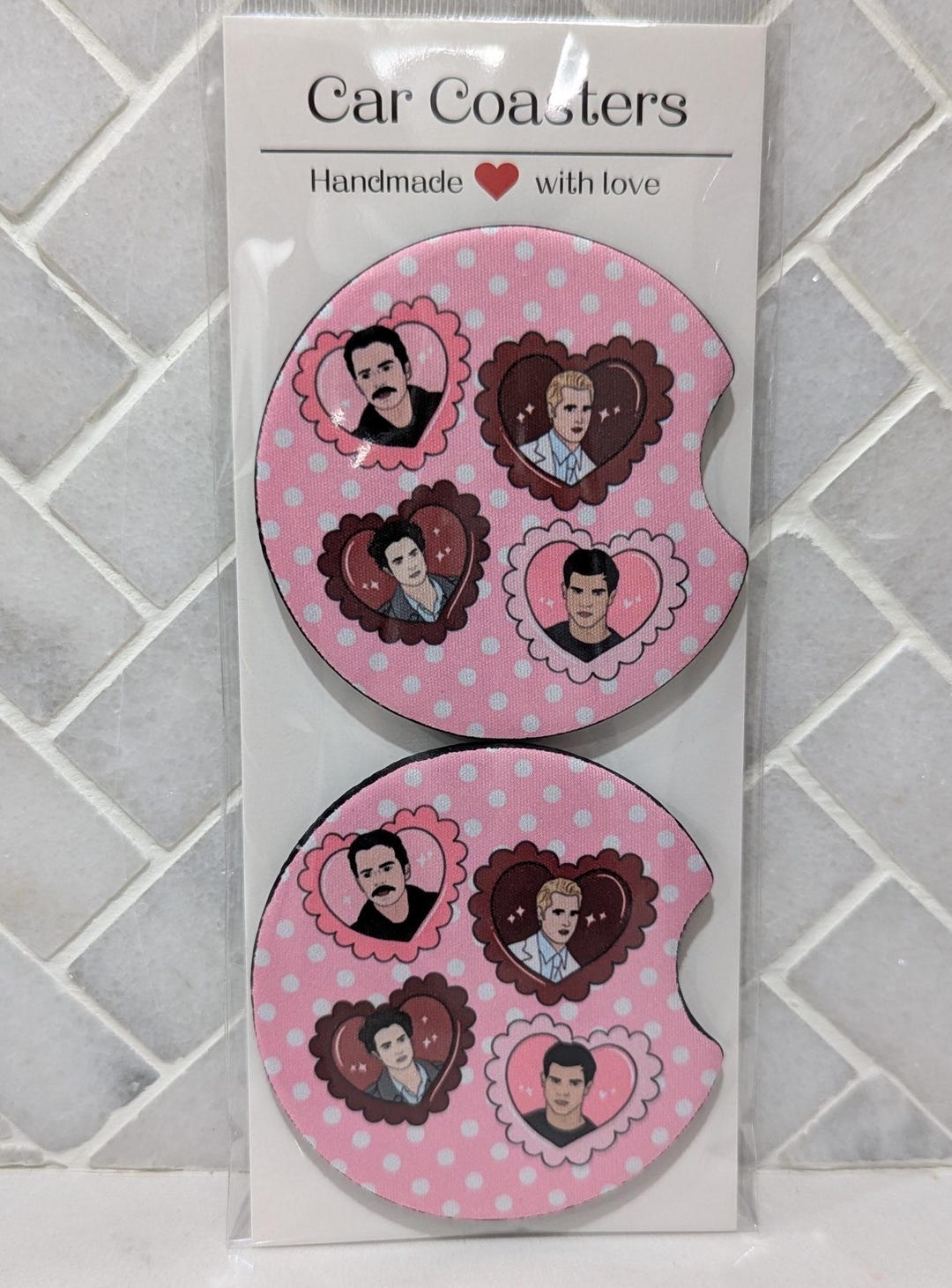 Men of Twilight Love Hearts Loca Set of 2 Car Coasters, Twilight Fan ...