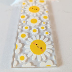 Smiley Daisies Acrylic Bookmark, Floral Bookmark, Book Lover Gift ...
