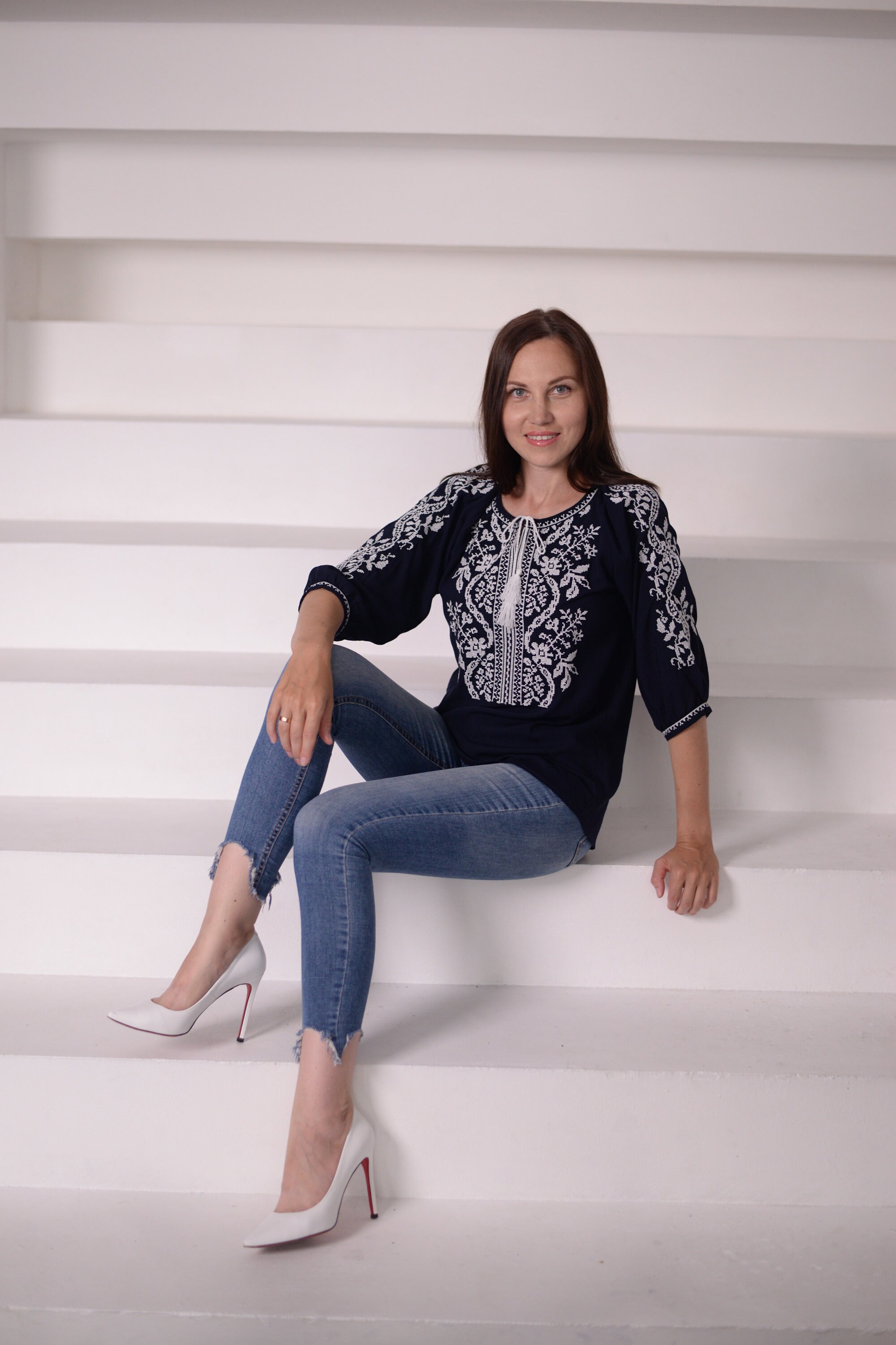 Ukrainian Plus Size Embroider Blouse - Etsy