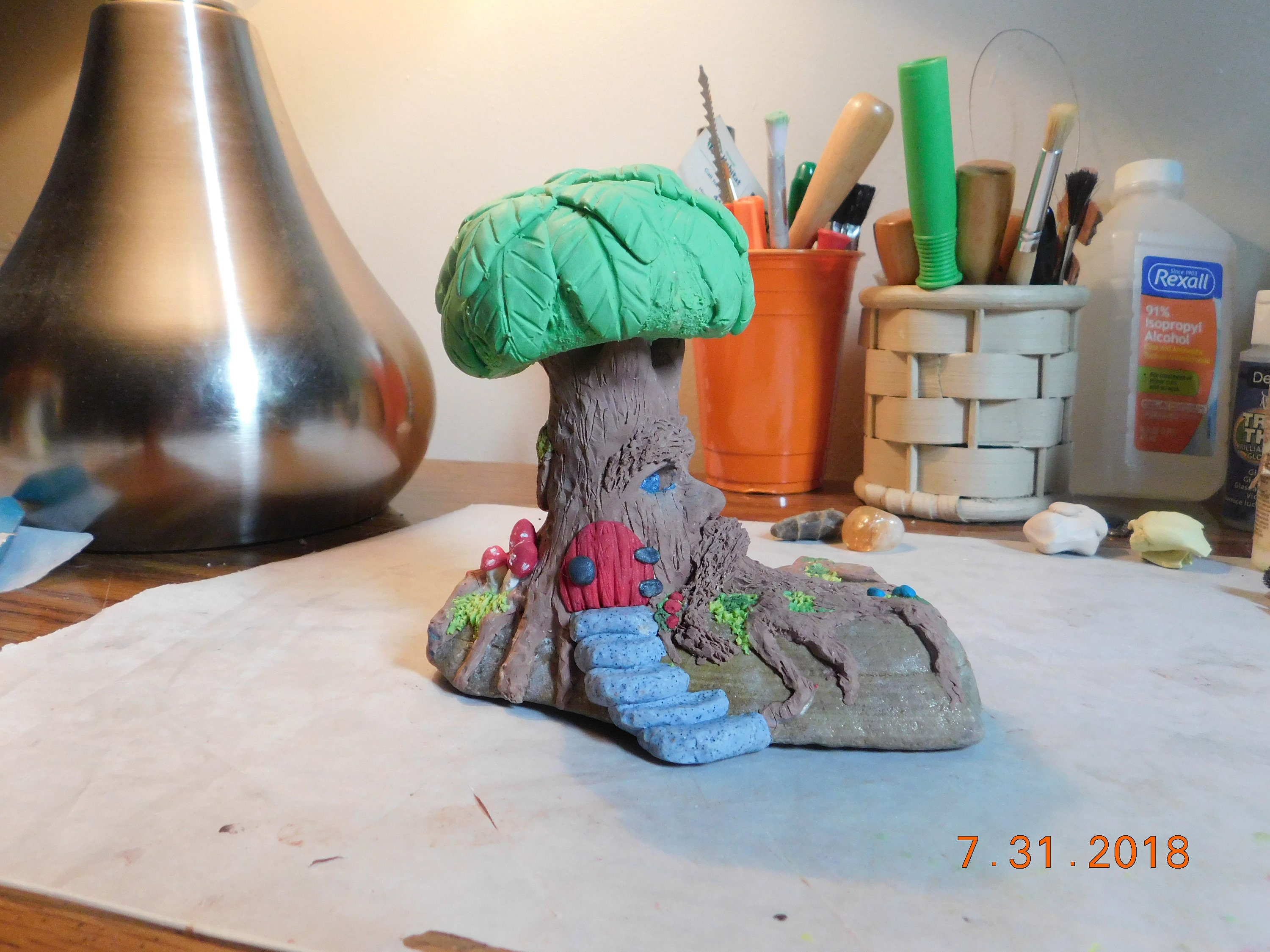 The Wise Old Fairy Tree is Made of Polymer Clay on a Rock From | Etsy
