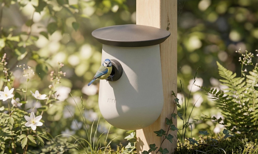 Modern Birdhouse Nesting Box With Roof – Minimalist Bird House for ...