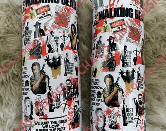The Walking Dead Tumbler Wrap PNG Sublimation Waterslide TWD Rick ...