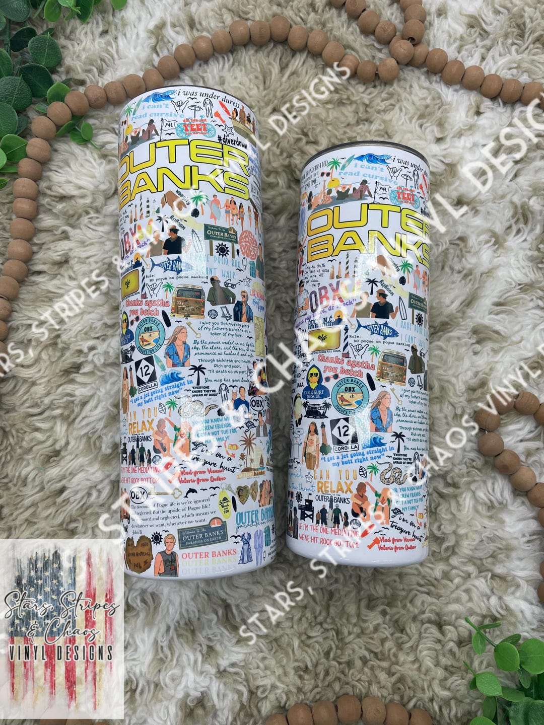 Outer Banks Collage Theme Tumbler - Etsy