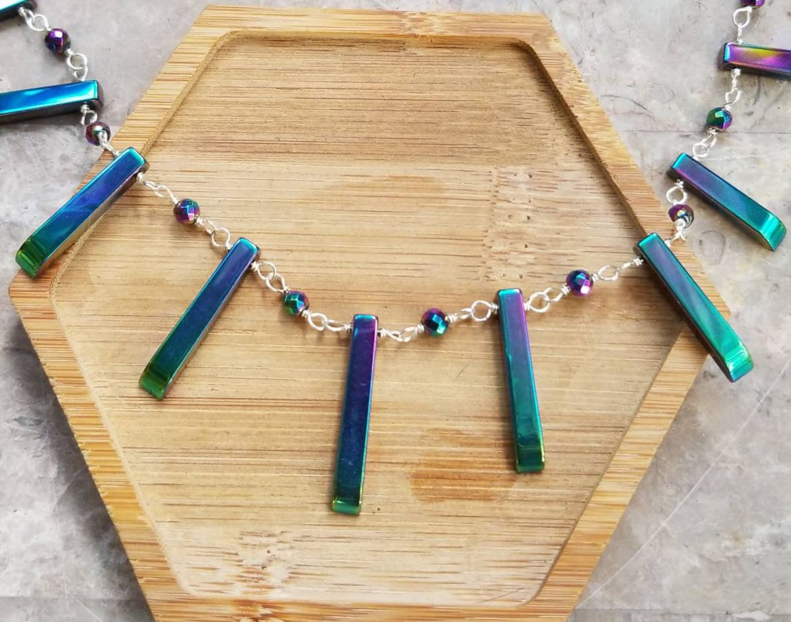 Rainbow Hematite Necklace Rainbow Hematite Gemstone | Etsy