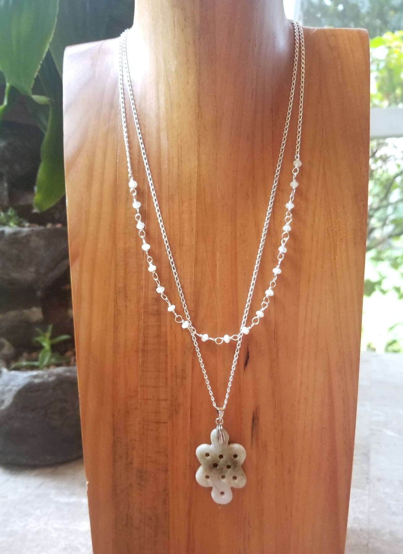 Jade Necklace Chinese Knot Gemstone Necklace Jade Pendant | Etsy