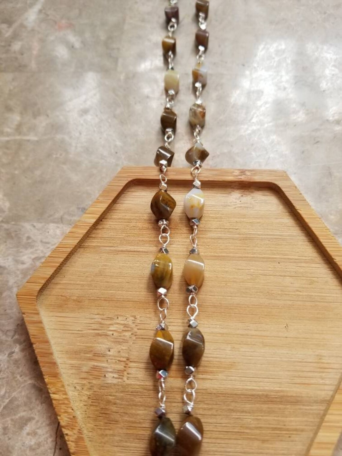 Banded Agate Necklace Gemstone Necklace Hamsa Necklace Evil | Etsy