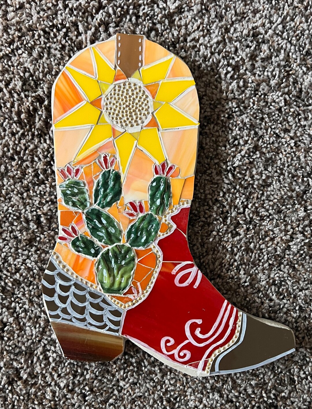 Cowboy Boot Wall Hanging Mosaic Southwestern Boot - Etsy