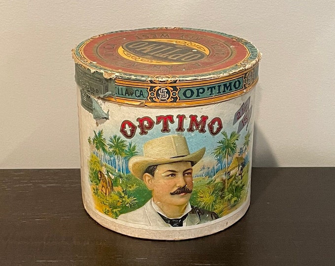 Antique 1920-30's Optimo Cigar Round Cardboard Carton Tampa & Key West ...