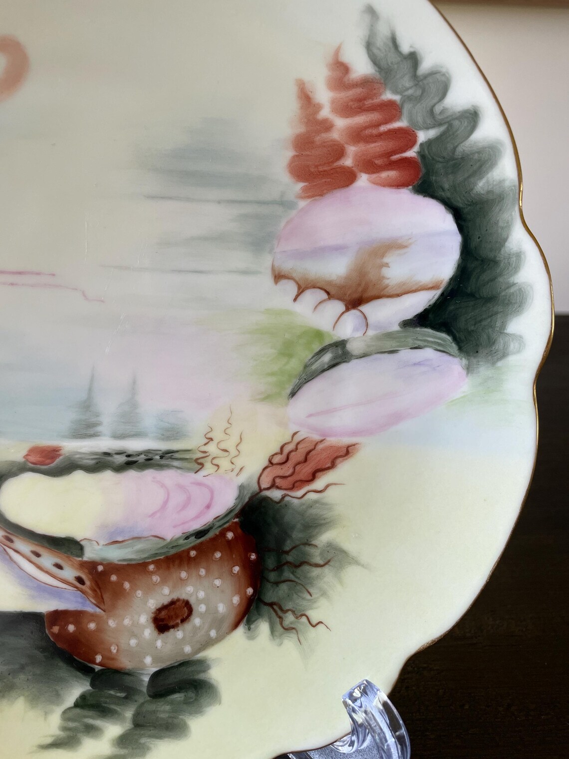 Antique 1800s J&C Jager and Co Bavaria Hand Painted Porcelain Seashell ...