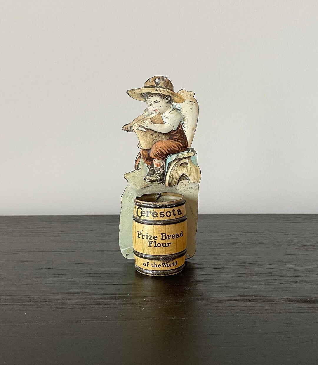 Antique 1920s Ceresota Prize Bread Flour Advertising Tin Match Holder ...