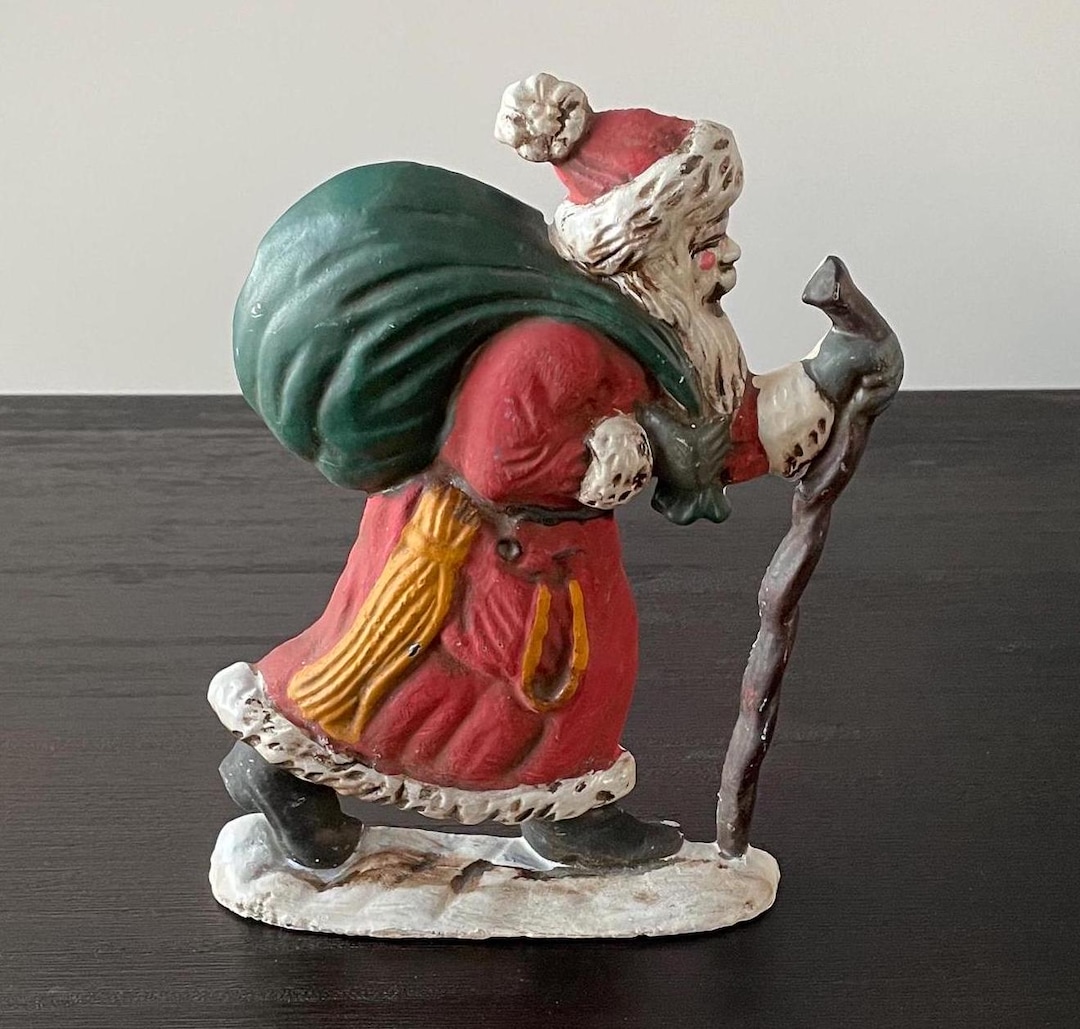 Vintage Christmas Hand Painted Cast Iron Santa Claus Door Stop - Etsy