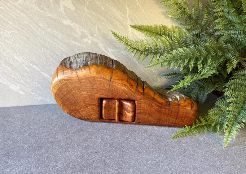 Hand Carved Live Edge Wood Jewelry Box With Single Drawer - Etsy
