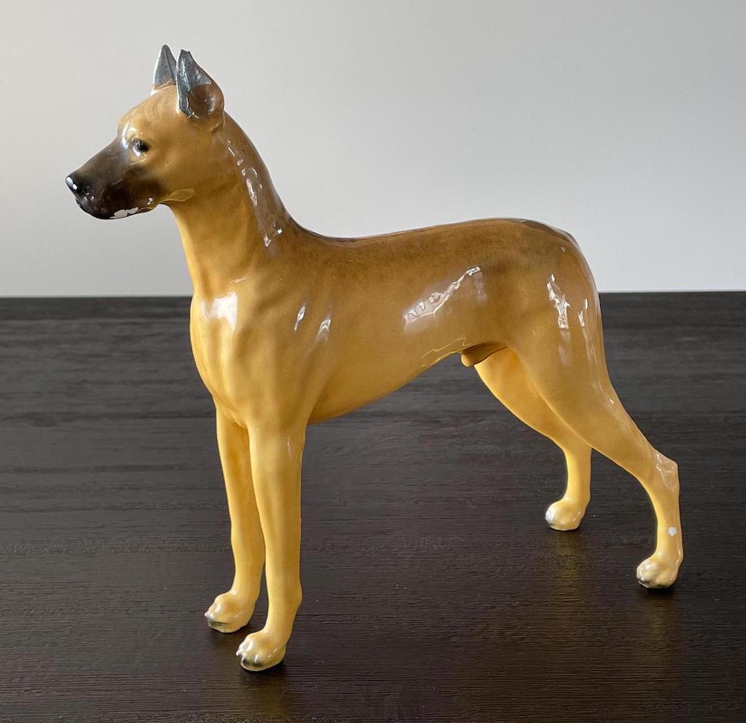 Vintage Mortens Studio Great Dane Ceramic on Metal Dog Figurine AS-IS ...