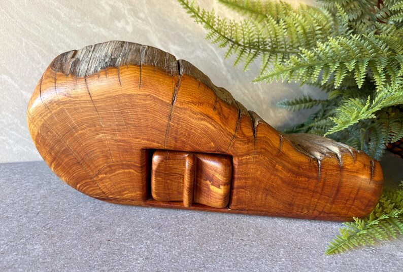 Hand Carved Live Edge Wood Jewelry Box With Single Drawer - Etsy