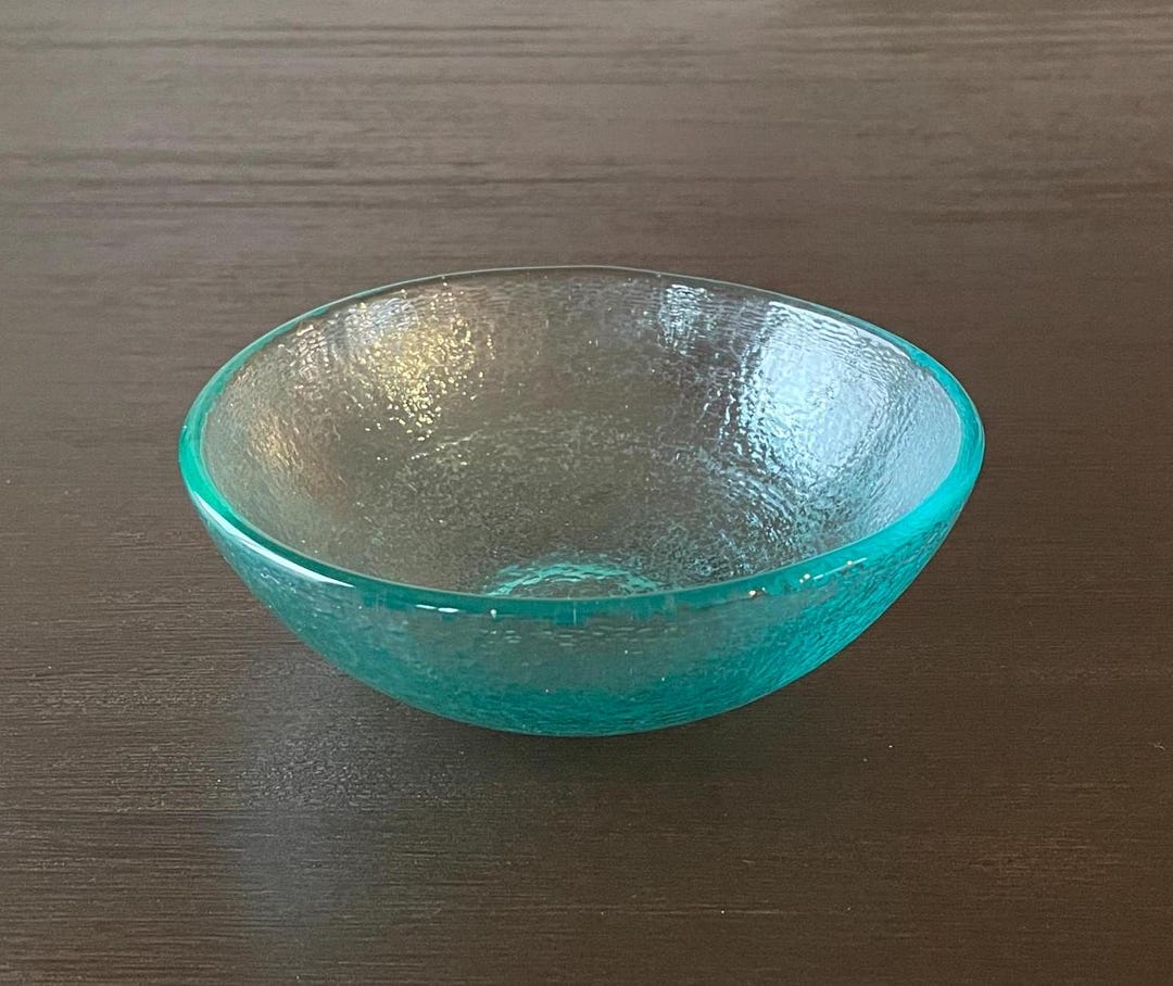 Fire and Light Recycled Art Glass Aqua 6 Bowl - Etsy