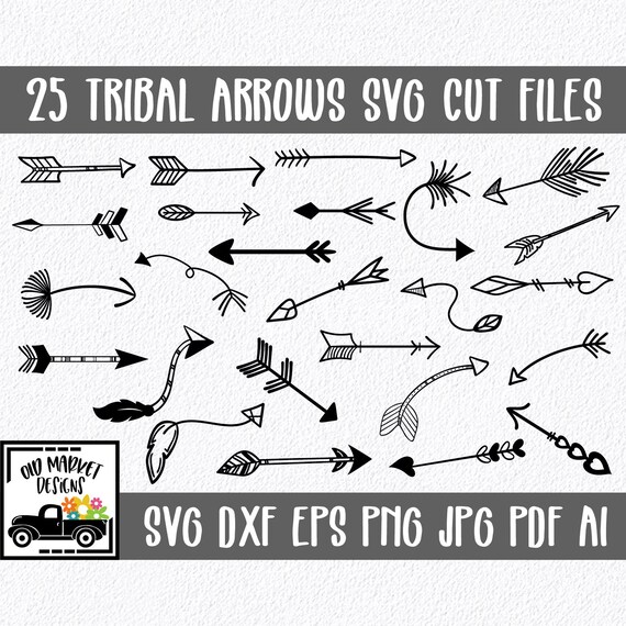 Tribal Arrows SVG Cut File Bundle 25 Arrow Images Clip Art | Etsy