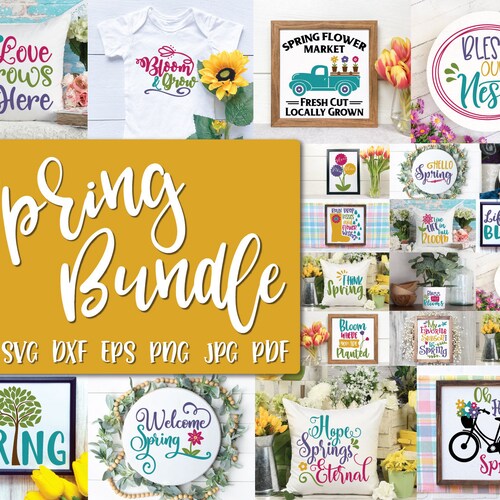 Spring SVG Bundle 25 Spring SVG Cut Files Clip Art - Etsy
