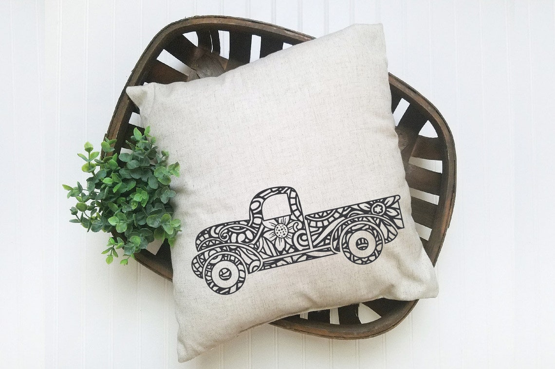 Mandala Truck SVG Cut File - Truck Zentangle SVG - Printable Art Print ...