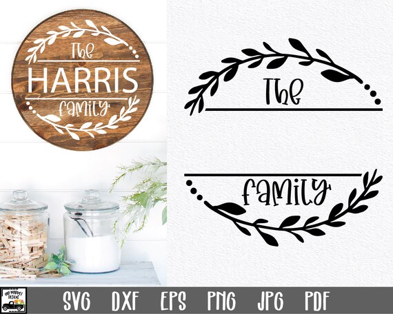 Family Name SVG File Family Monogram Sign SVG File Round | Etsy