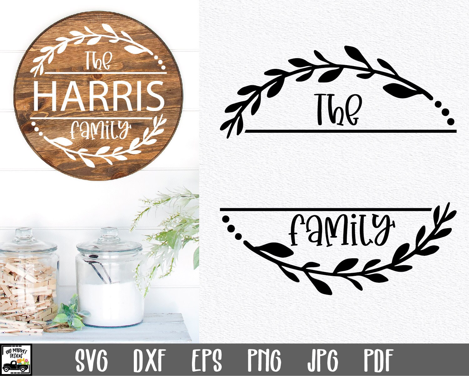 Family Name SVG File Family Monogram Sign SVG File Round | Etsy