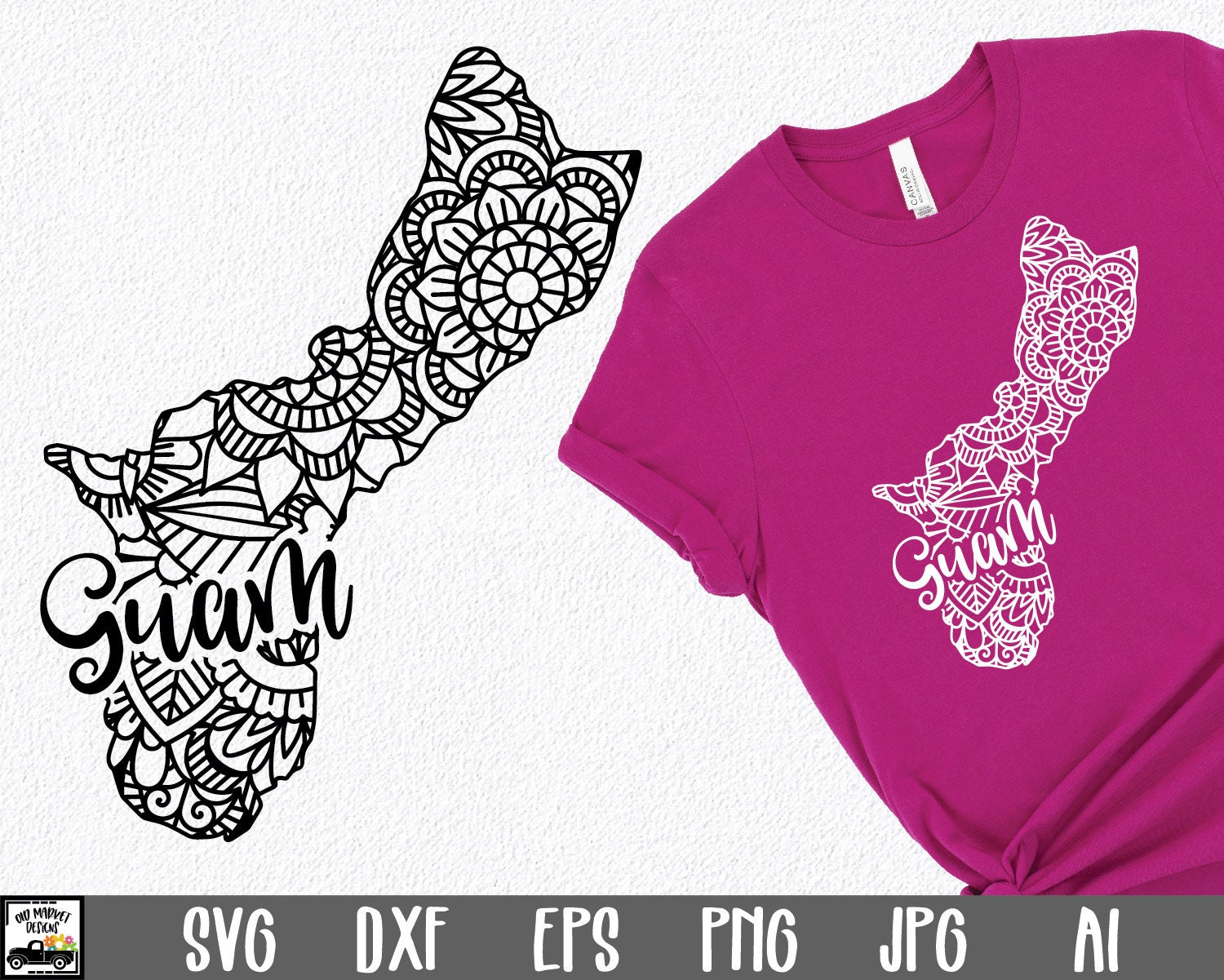 Guam SVG File - Guam Mandala SVG Cut File - Mandala Clip Art - Art ...