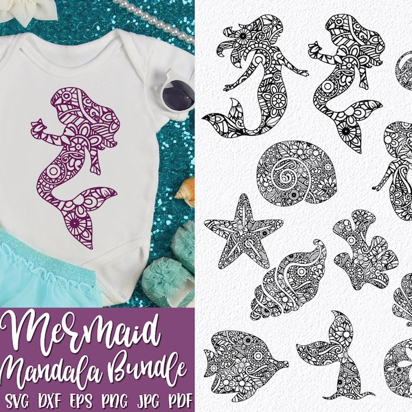 Mermaid Mandala Svg - Etsy