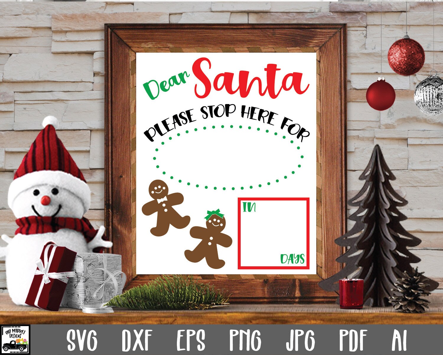 Christmas Countdown SVG Cut File Dear Santa SVG Printable - Etsy