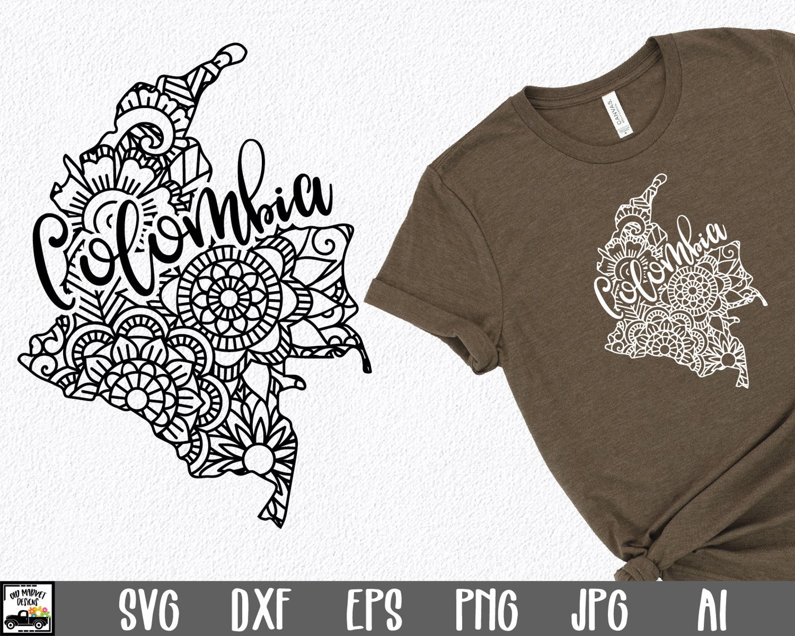 Colombia SVG File - Colombia Mandala SVG Cut File - Mandala Clip Art ...