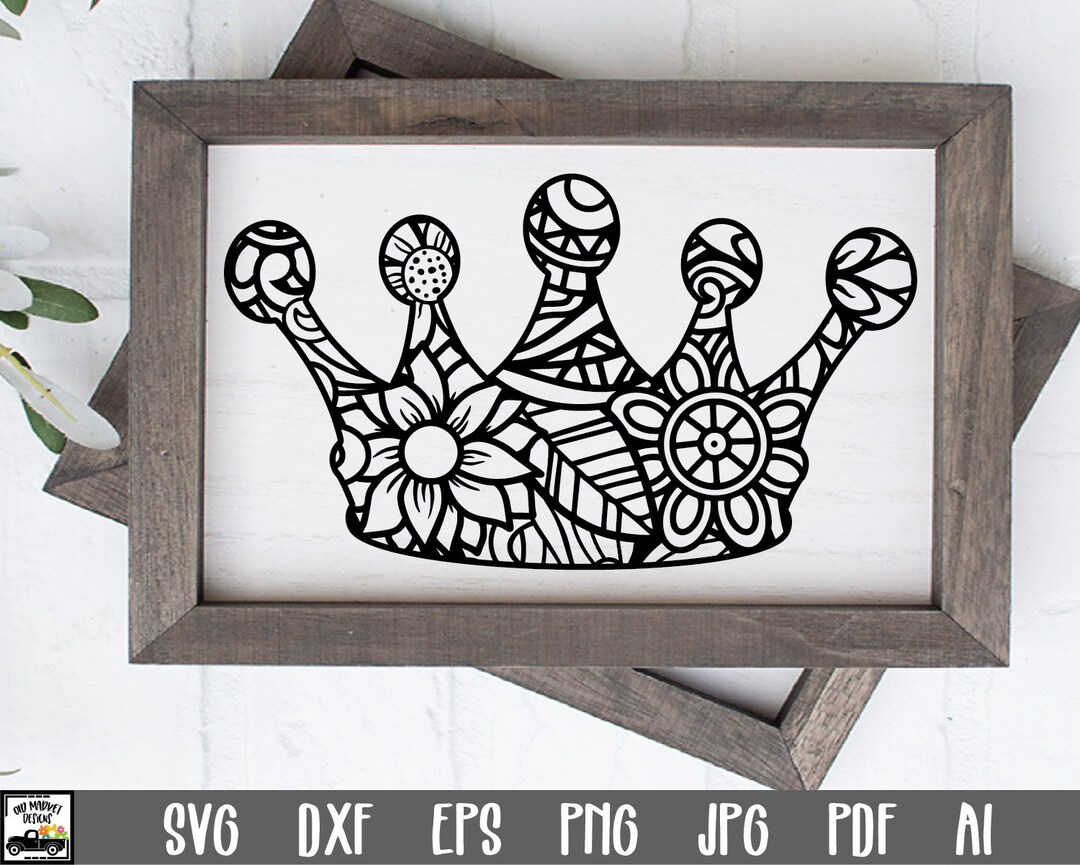 Crown Mandala SVG File - Mandala Crown SVG Cut File - Clip Art ...