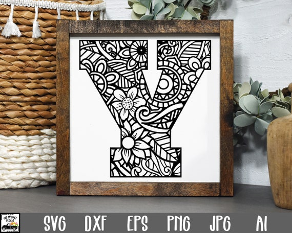 Letter Y SVG File Mandala Monogram Letter Y SVG Cut File - Etsy
