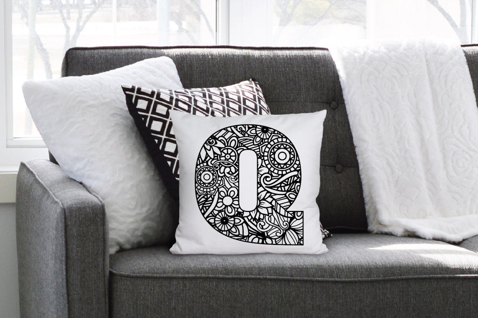 Letter Q SVG File Mandala Monogram Letter Q SVG Cut File - Etsy