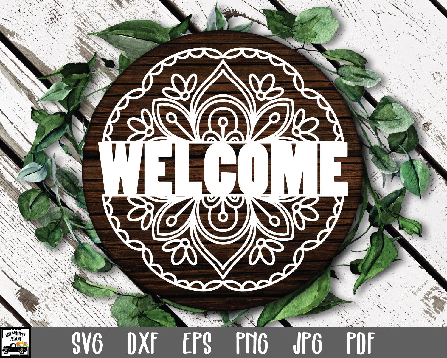 Mandala Welcome Sign SVG File Welcome SVG File Welcome Cut | Etsy