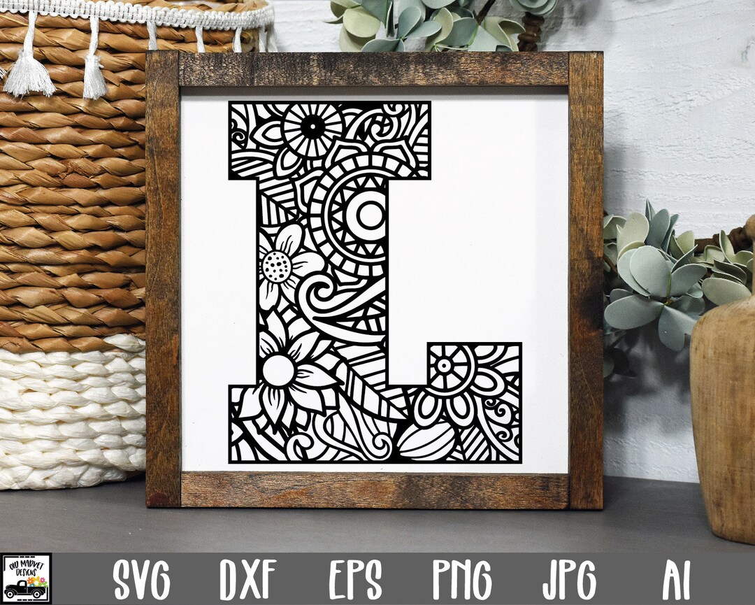 Letter L SVG File - Mandala Monogram Letter L SVG Cut File - Clip Art ...