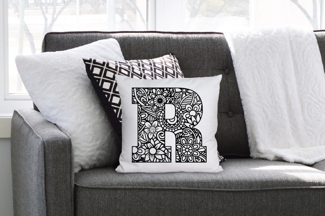 Letter R SVG File Mandala Monogram Letter R SVG Cut File - Etsy