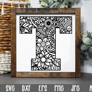 Letter T SVG File - Mandala Monogram Letter T SVG Cut File - Clip Art ...