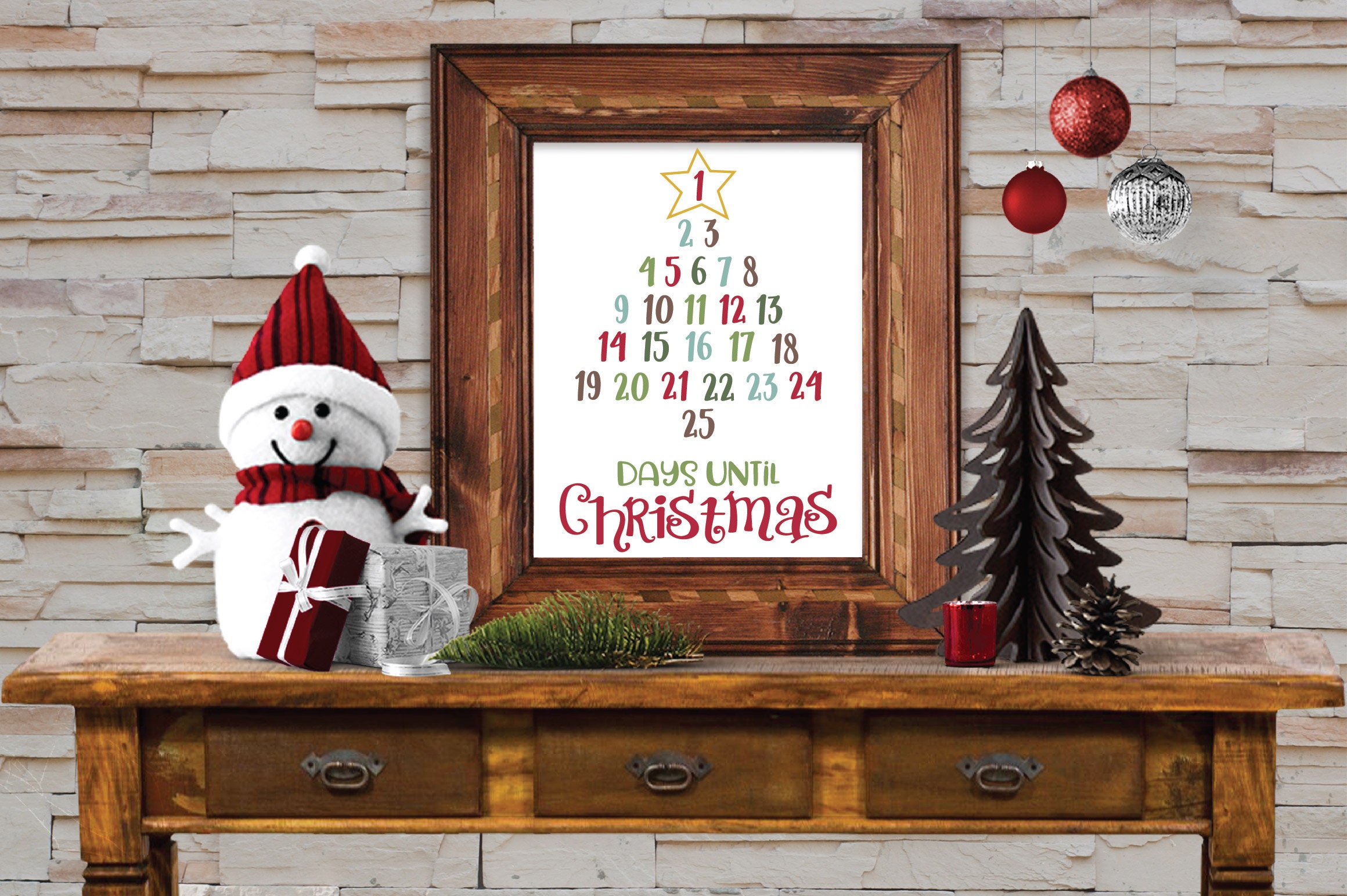 Christmas Countdown SVG Cut File - Christmas Number Tree - Printable ...
