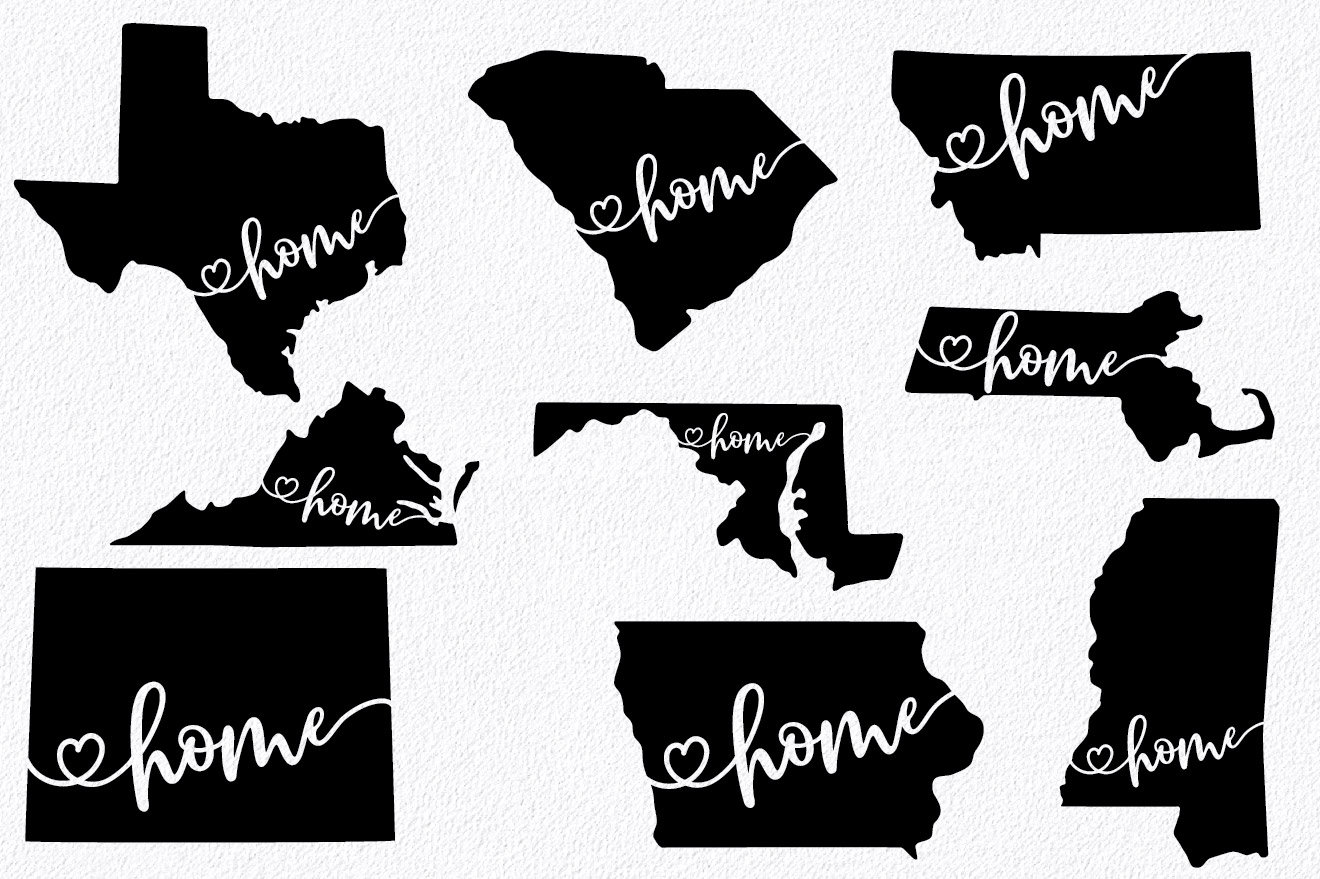 50 States SVG Bundle Home State SVG Cut File States Clip | Etsy
