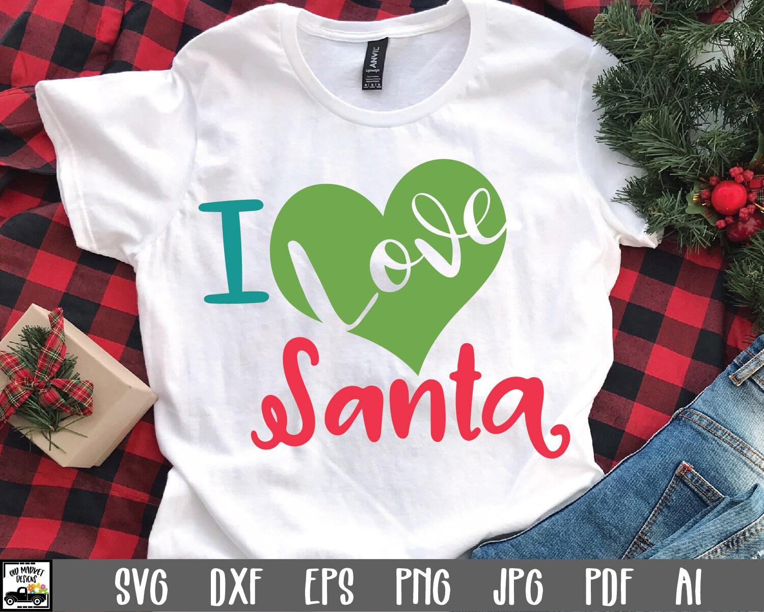 I Love Santa SVG Cut File Christmas SVG File Clip Art - Etsy
