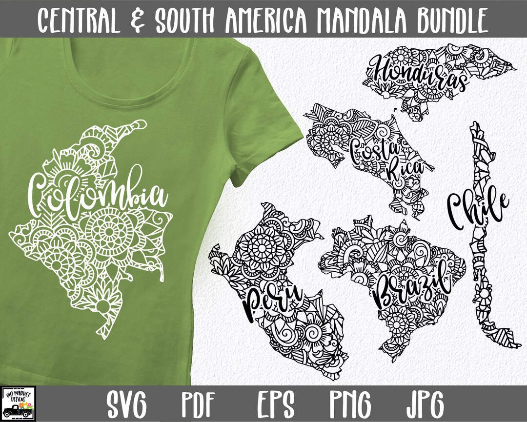 Central and South America Countries Mandala SVG Bundle - 19 Country ...