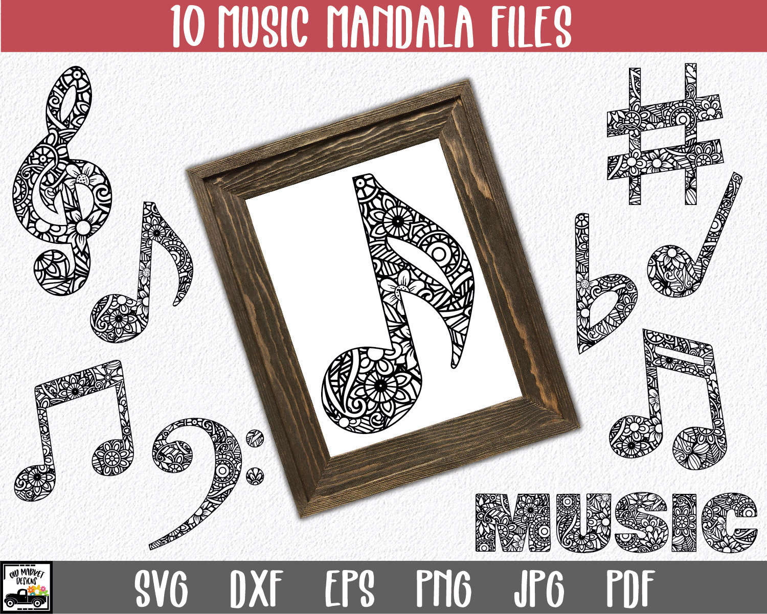 Music Mandala SVG Bundle Music Mandala SVG Cut Files Clip | Etsy