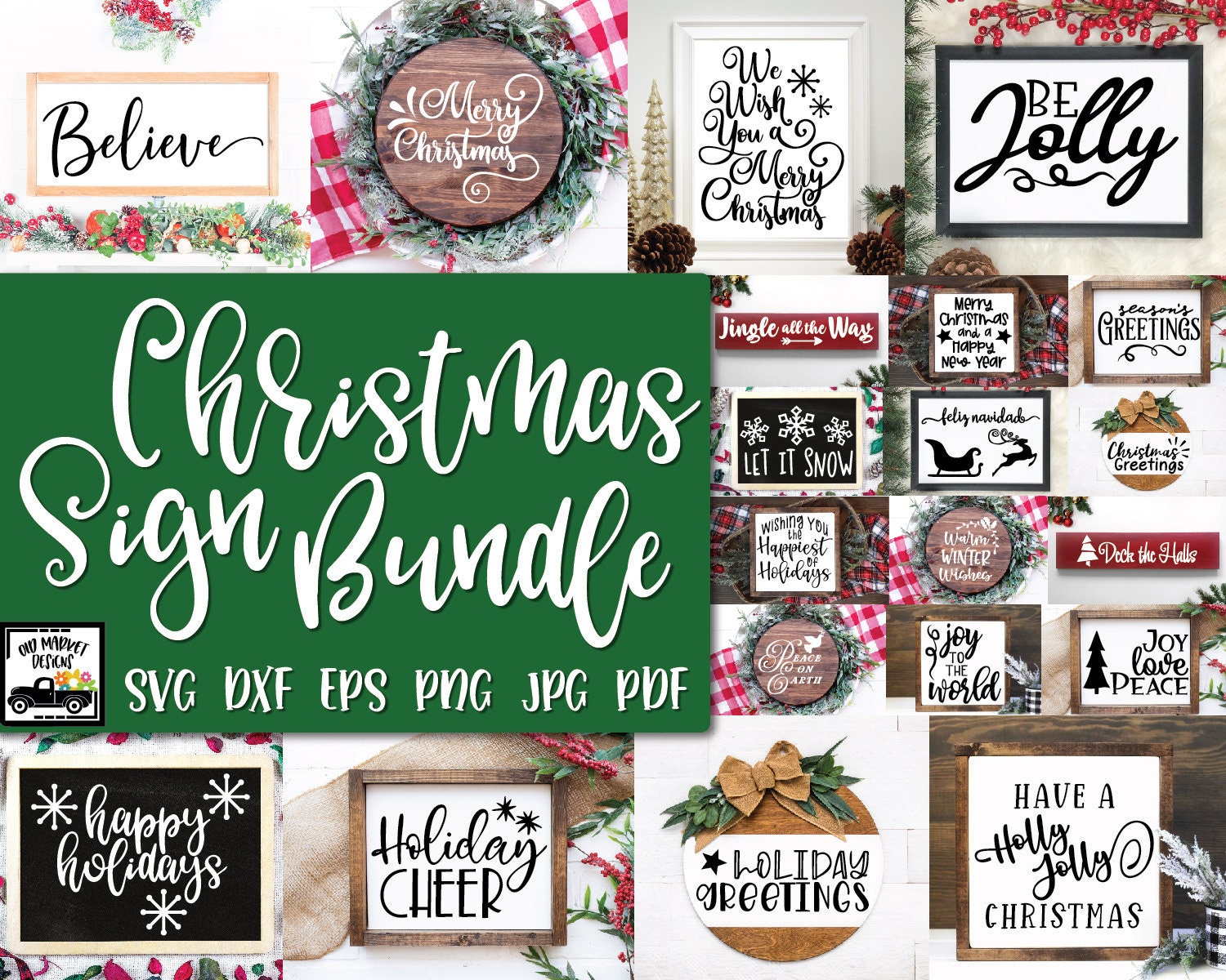 Christmas SVG Bundle Christmas Sign Bundle 20 Christmas - Etsy
