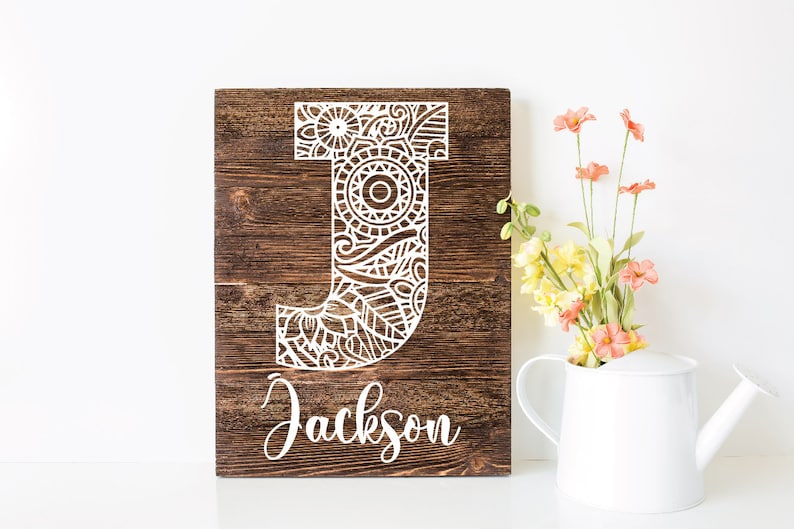 Letter J SVG File Mandala Monogram Letter J SVG Cut File - Etsy