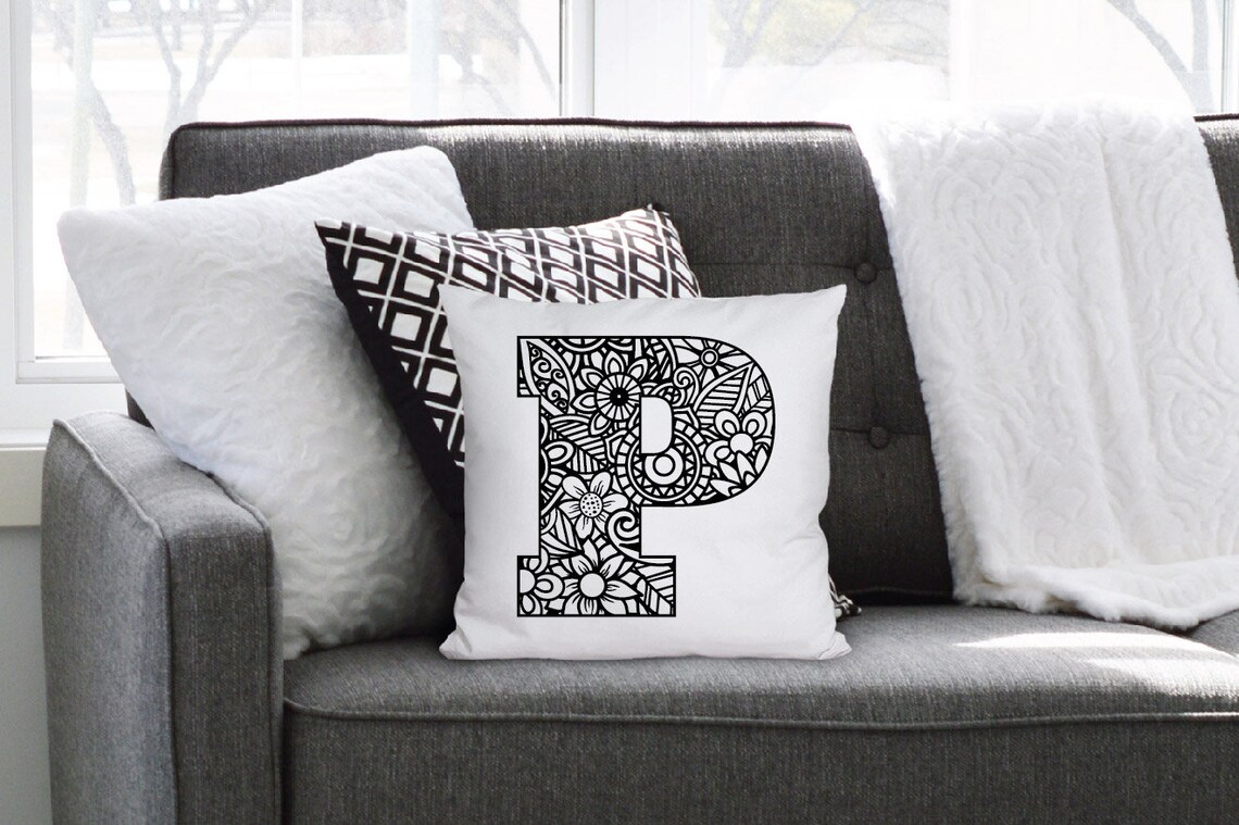 Letter P SVG File Mandala Monogram Letter P SVG Cut File - Etsy