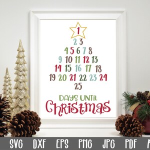 Christmas Countdown SVG Cut File - Christmas Number Tree - Printable ...