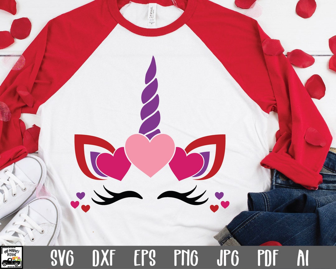 Valentine Unicorn SVG File - Unicorn SVG - Valentine's Day Unicorn Cut ...