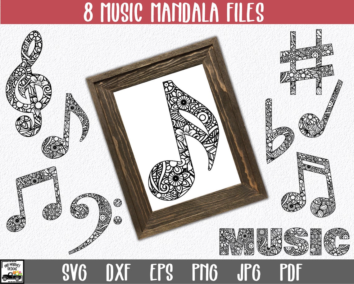 Music Mandala SVG Bundle Music Mandala SVG Cut Files Clip | Etsy