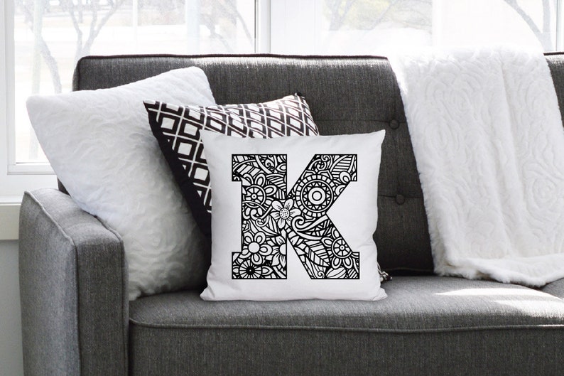 Letter K SVG File Mandala Monogram Letter K SVG Cut File - Etsy