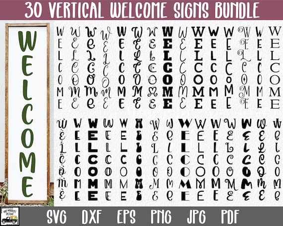 Vertical Welcome SVG Bundle 30 Welcome Sign SVG Files - Etsy
