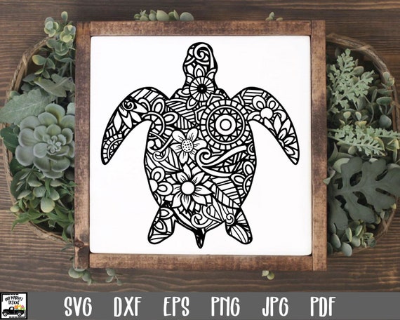 Sea Turtle Mandala SVG File Mandala Sea Turtle SVG Cut File | Etsy